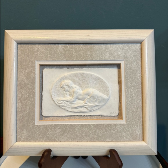 Art | Vintage Hand Cast Paper Art Lying Nude Woman Signed By Artist ...